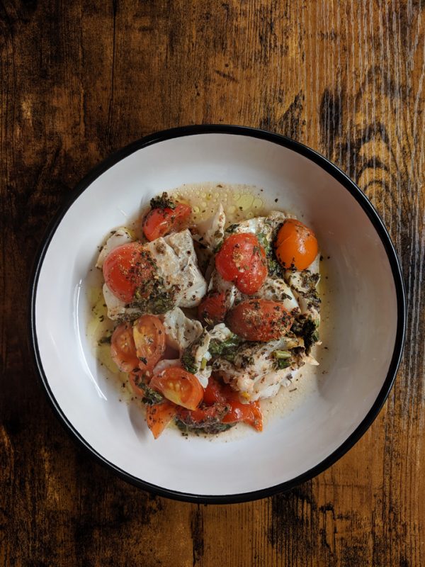 Tomato Basil and Herbed Cod - Moody Eater